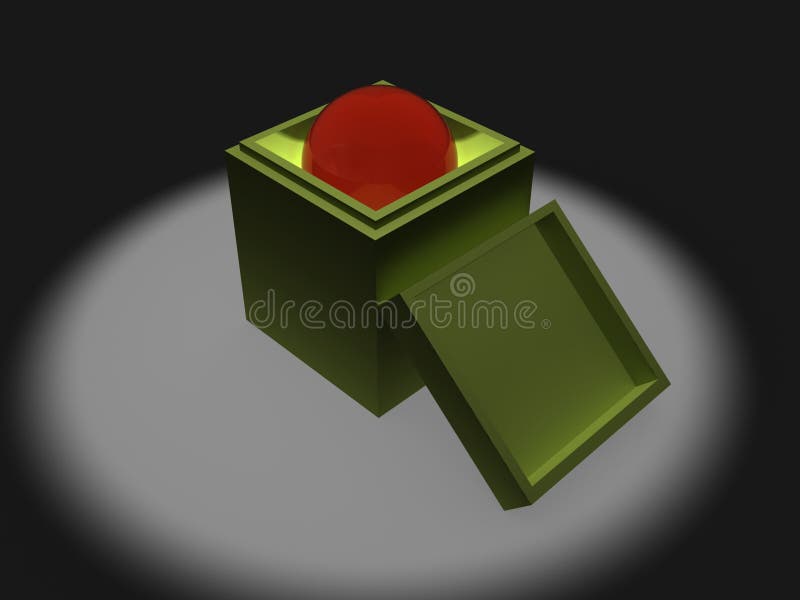 Red sphere in box stock illustration. Illustration of grey - 8686415
