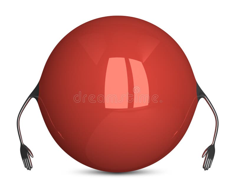 Red sphere character stock illustration. Illustration of chemistry ...