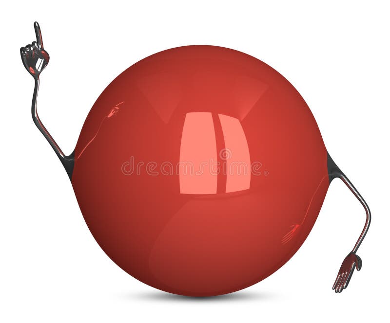 Red Sphere Character in Moment of Insight Stock Illustration ...