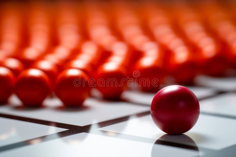 Red Sphere Leading in a Directional Path. Stock Image - Image of sphere ...