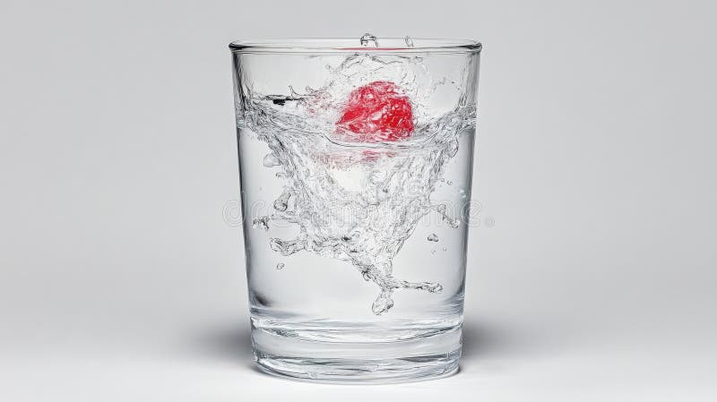 Red Sphere in Water, Splash Photography Stock Illustration ...