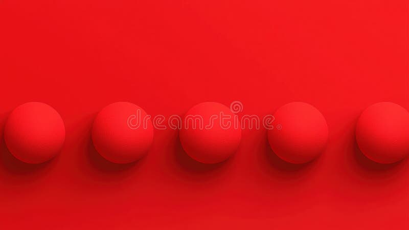Red Spheres Arranged in a Horizontal Line. Stock Image - Image of ...