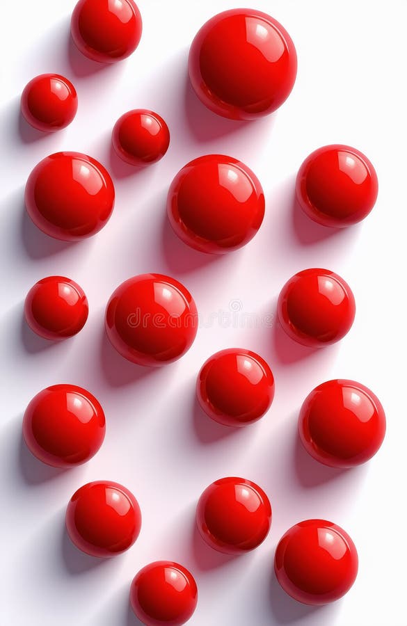 Red Spheres Arrangement on White Background with Shadows. AI Generation ...