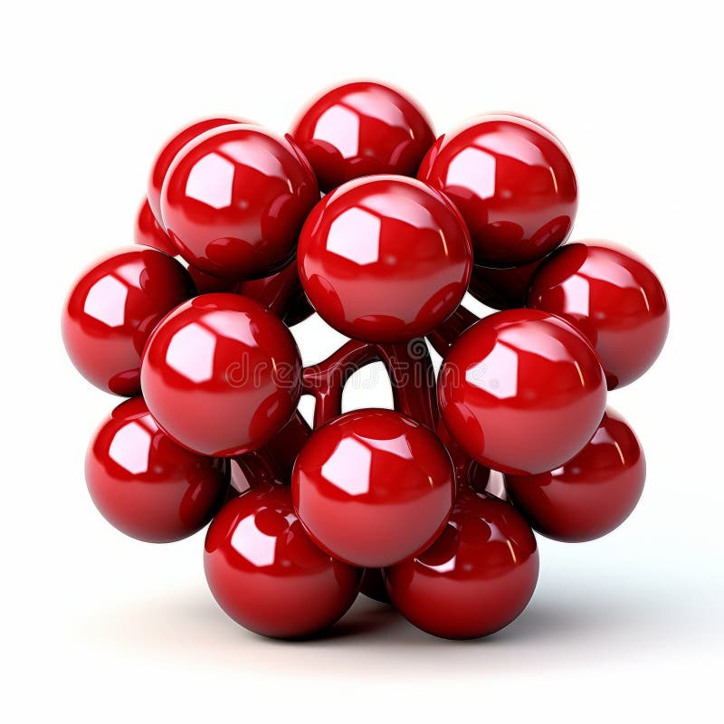 Red Spheres in Dynamic Structures: Cranberrycore Algorithmic Art Stock ...
