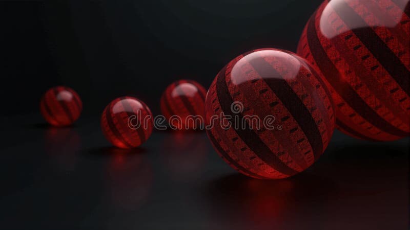 Red Spheres, Patterned, on Black Background Stock Photo - Image of ...