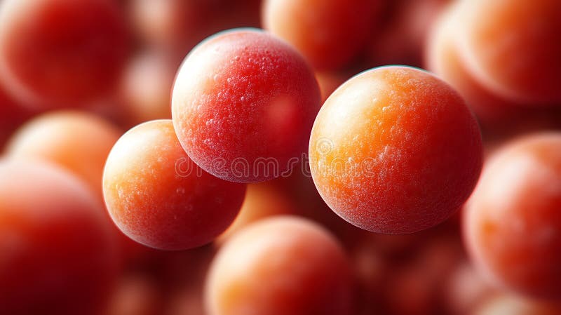 Red Spherical Cells Cluster Together in a Close Up View Stock ...