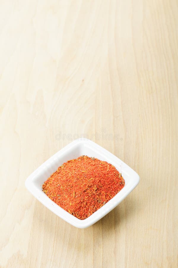 Red spice mixture on wood stock photo. Image of board - 16838924