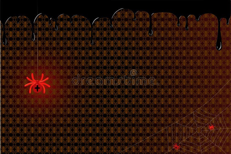 Red Spider with Cubs on the Web. Vector Illustration Stock Vector ...