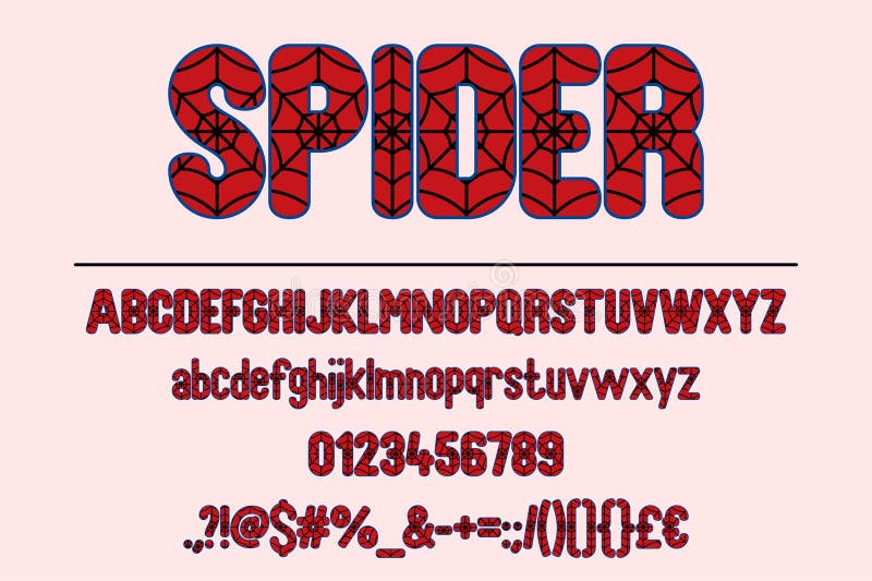 Red Spider Typography Art. Creative Graphic Design with Diverse Font ...