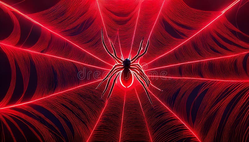 Red spider web stock illustration. Illustration of outward - 373148476