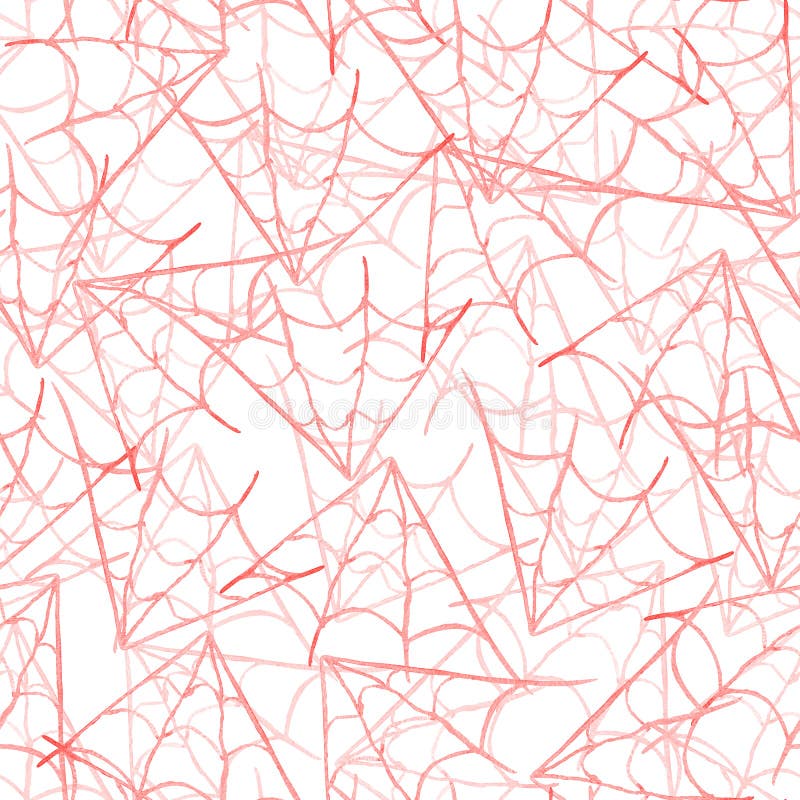 Red Spider Web Watercolor Seamless Pattern Stock Illustration ...