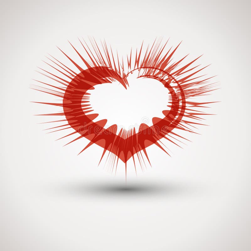 Red spiky heart stock illustration. Illustration of abstract - 28802063