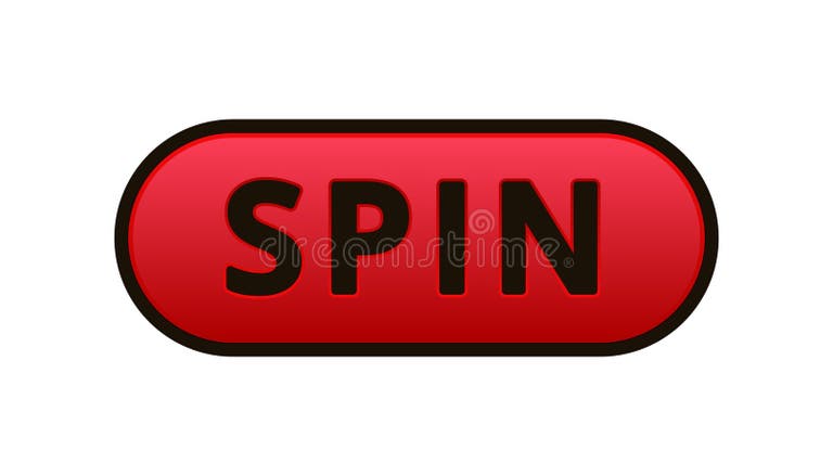 Red Spin Button with Black Text for Interactive Game or Application ...