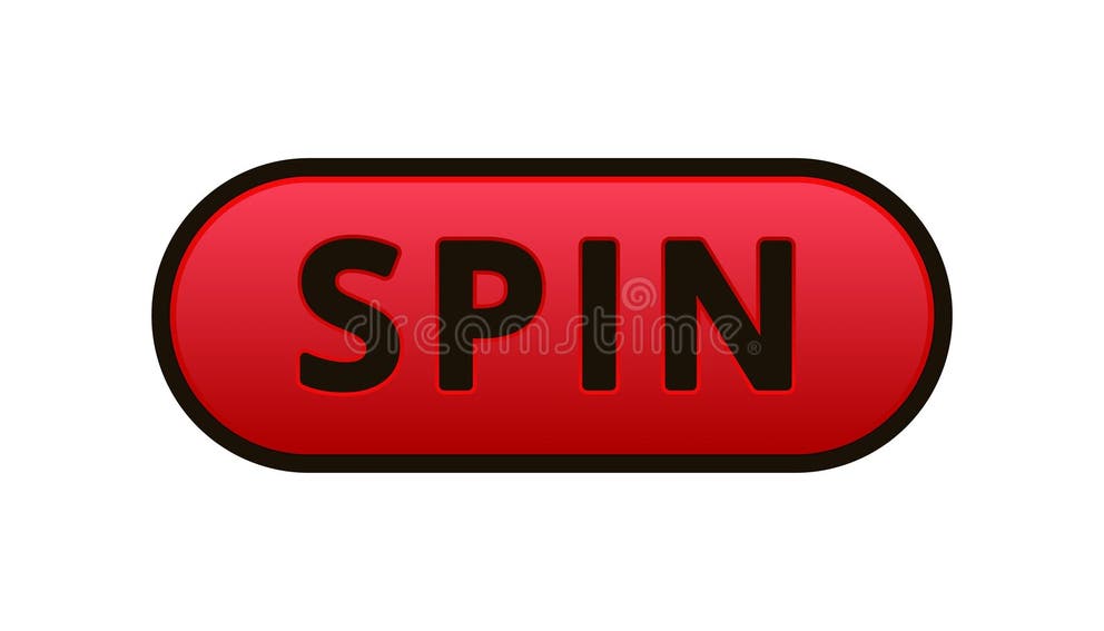 Red Spin Button with Black Text for Interactive Game or Application ...