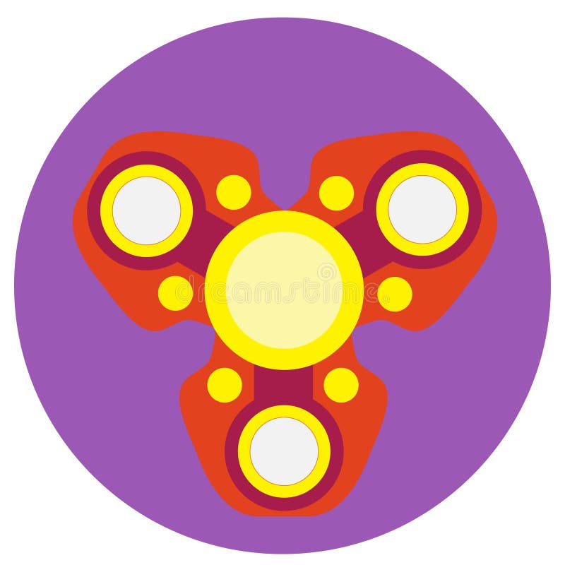 Red Spinner with Yellow Circles a Flat Style. Vector Image on a Round ...