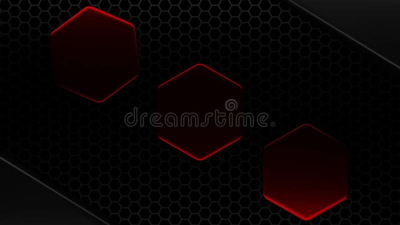 Red Spinning Hexagon Abstract Design with Geometric Depth and Dynamic ...