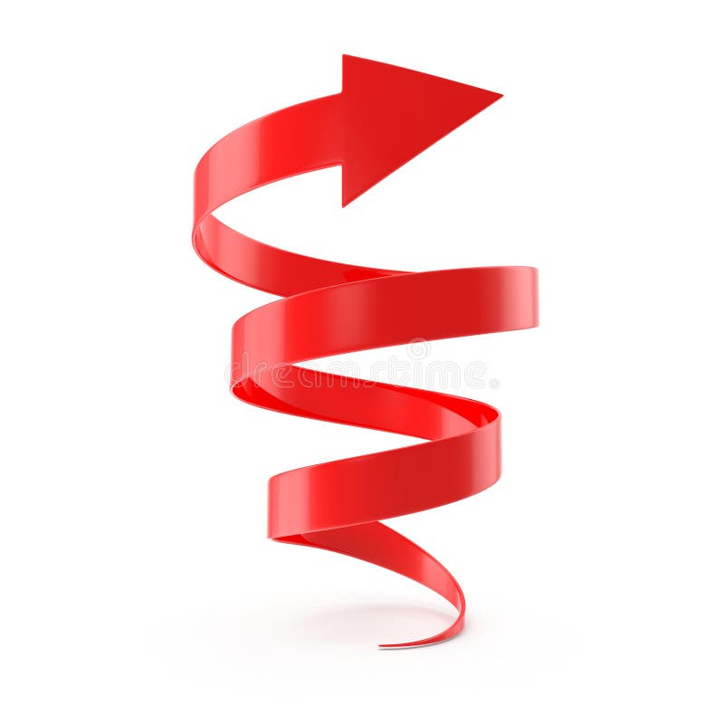 Red Spiral Arrow stock illustration. Illustration of spiral - 263183432