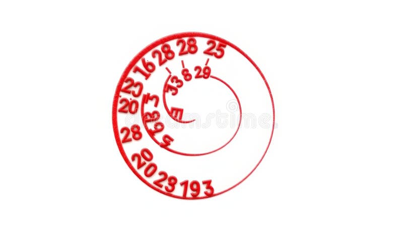 Red Spiral Calendar Showing Passing of Time and Dates Stock ...
