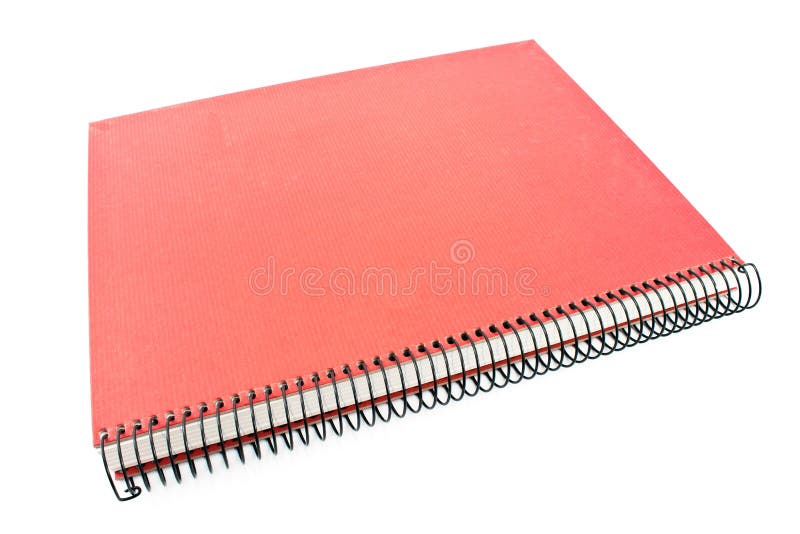 Red notebook isolated stock photo. Image of page, college - 16538218
