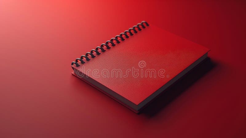 Red Spiral Notebook on a Red Surface, Minimalistic Concept Stock Photo ...
