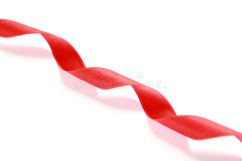 The Spiral Red Ribbon Isolated on White. Stock Image - Image of curve ...