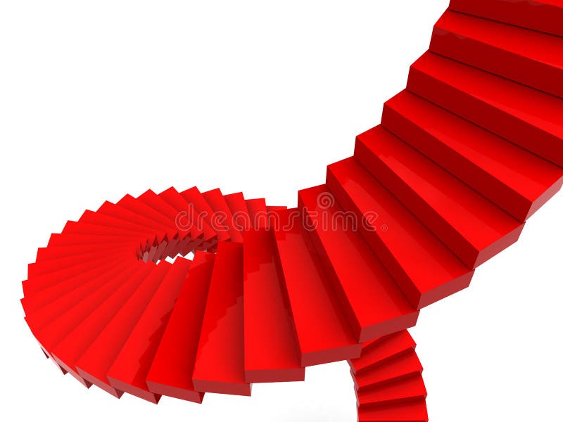 Red spiral stairs stock illustration. Illustration of abundance - 9146483
