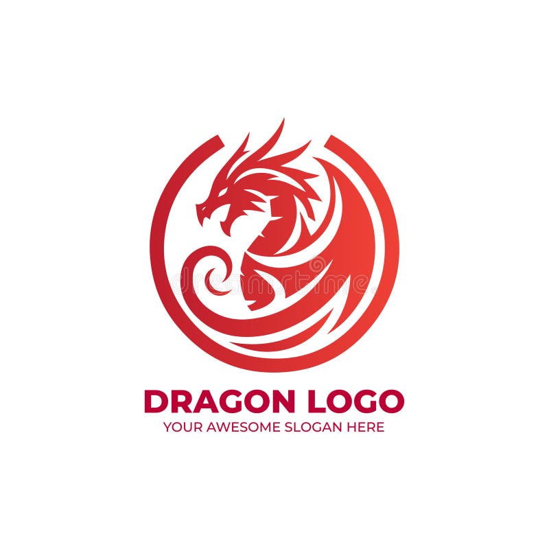 Red Spirit of Dragon Logo 4 Stock Illustration - Illustration of ...