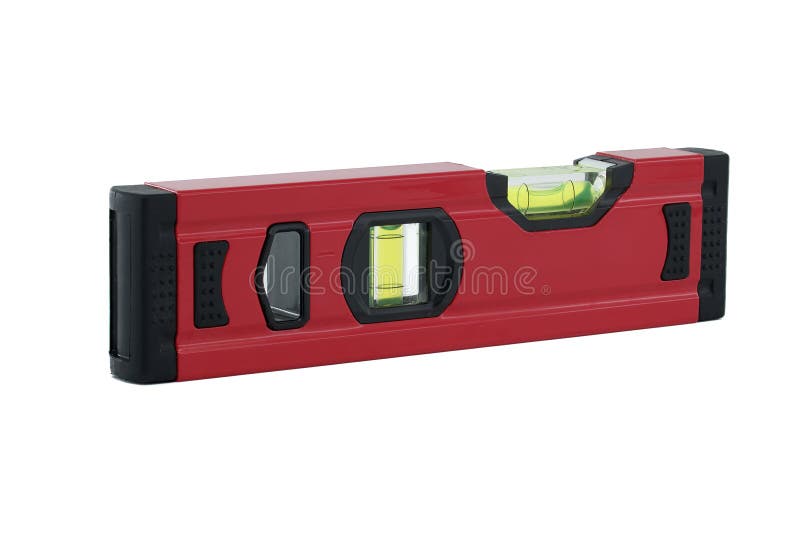 Red Spirit Level with Bubble Indicator Isolated on White Stock Photo ...