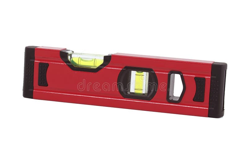 Red Spirit Level with Bubble Indicator Isolated on White Stock Image ...