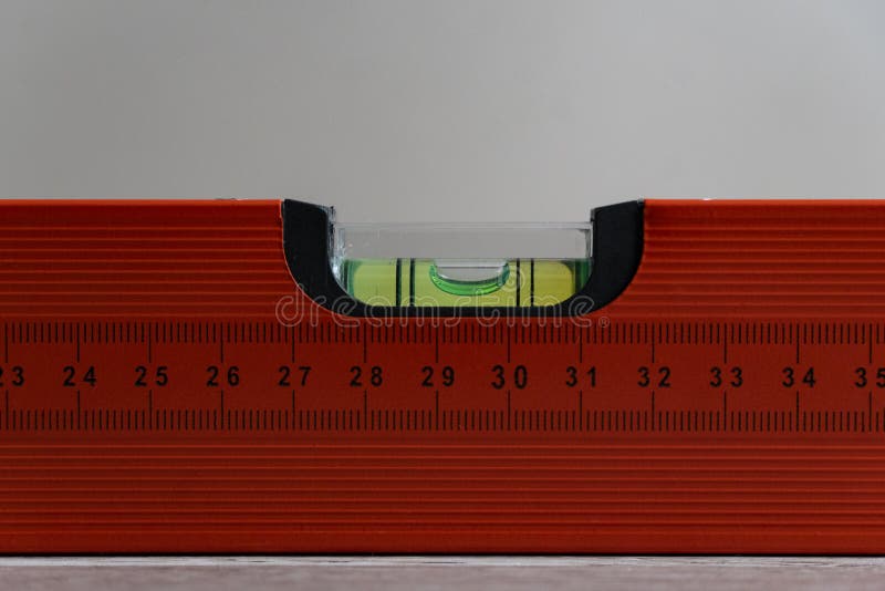 Red Spirit Level Tool with Measurement Scale Stock Image - Image of ...