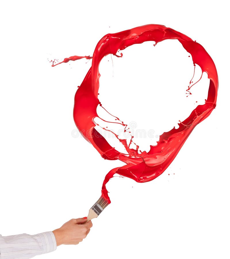 Red paint splashing stock image. Image of isolated, motion - 16327115
