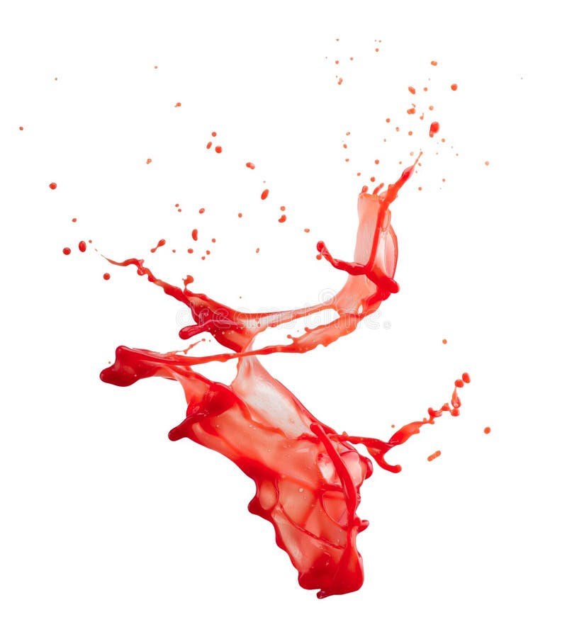 Red Splash Isolated on a White Background Stock Image - Image of juice ...