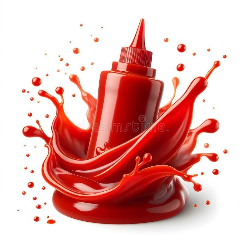 Red Splash of Ketchup or Sauce Isolated on White Background Stock ...
