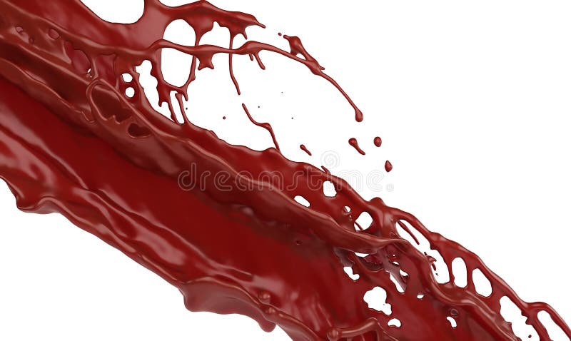 Red Splash Over White Background. 3d Render Stock Illustration ...