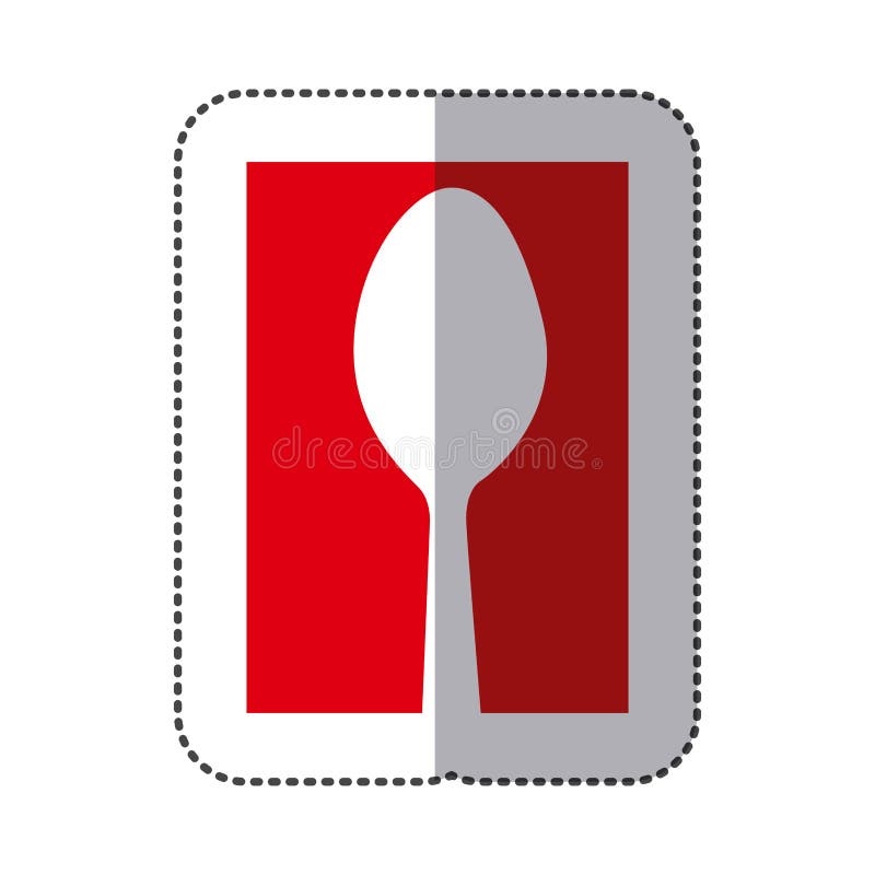 Red spoon cutlery icon stock illustration. Illustration of cutlery ...