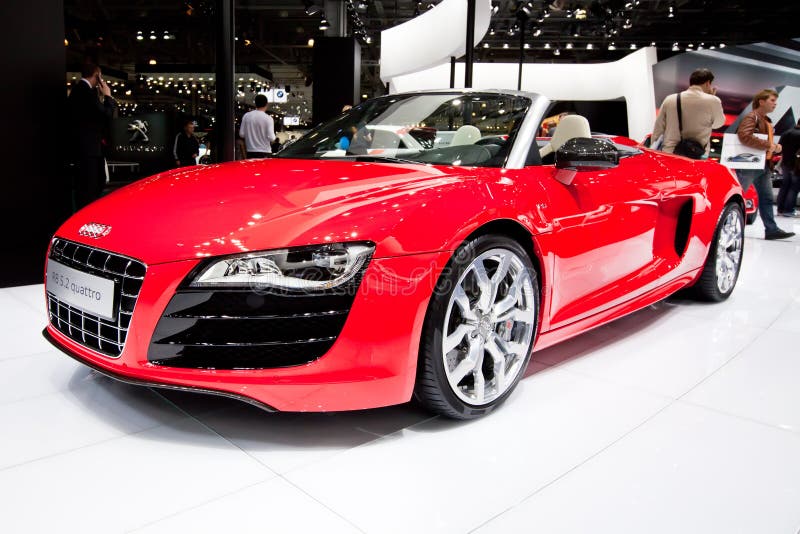 Red sport car Audi R8 editorial image. Image of light - 19810360