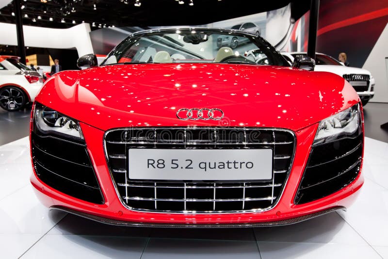 Red sport car Audi R8 editorial photography. Image of disc - 20103107
