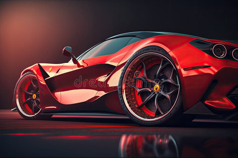Red Sport Car. Illustration AI Generative Stock Illustration ...