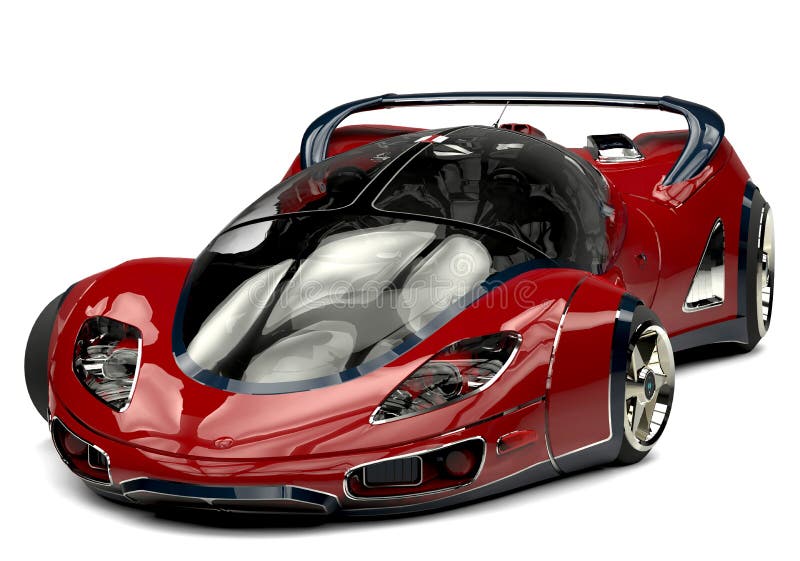 Red Sport Car in a Nice View Stock Illustration - Illustration of ...