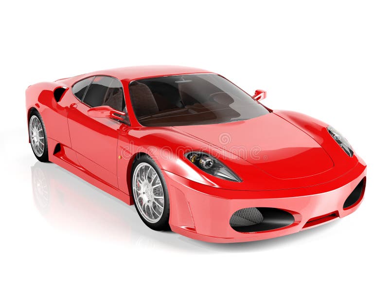 Red Sport Car On White Background Stock Image - Image of parts, motor ...
