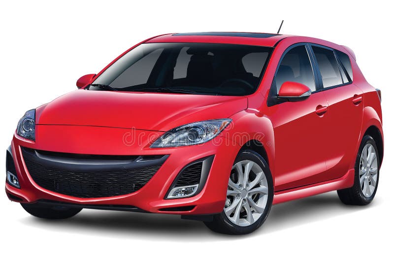 Compact red car stock photo. Image of urban, vehicle - 32767906