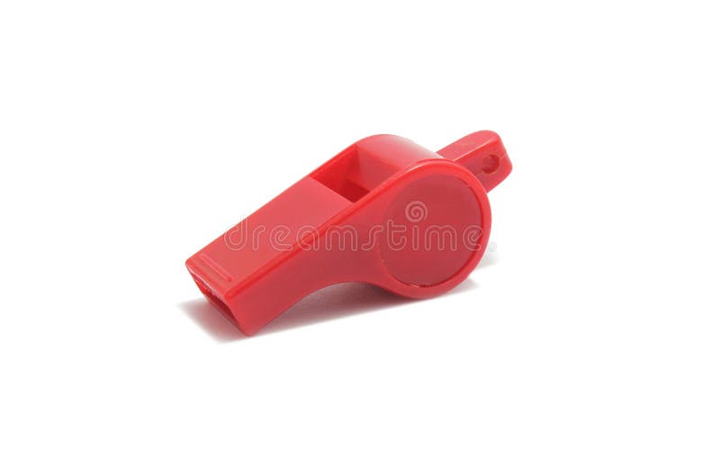 Red of Sport Whistle Isolated on White Background. Stock Photo - Image ...