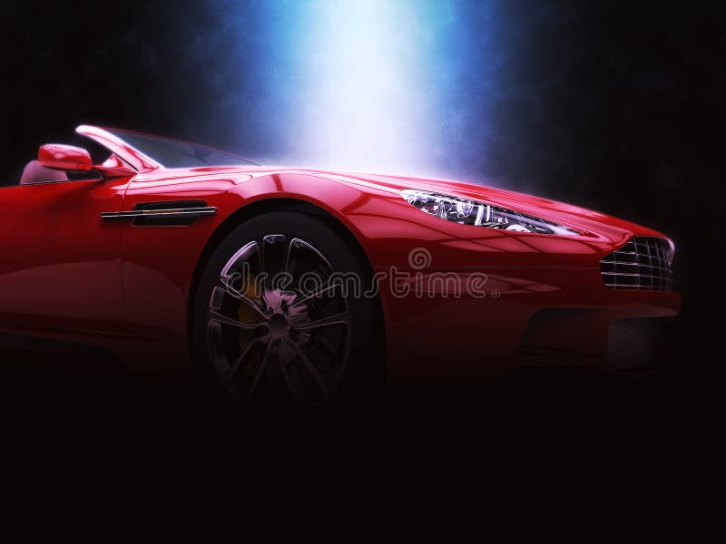 Red Sports Car - Epic Lighting Stock Illustration - Illustration of ...