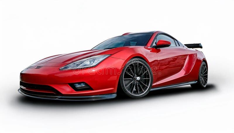 Red Sports Car on a White Background Stock Illustration - Illustration ...