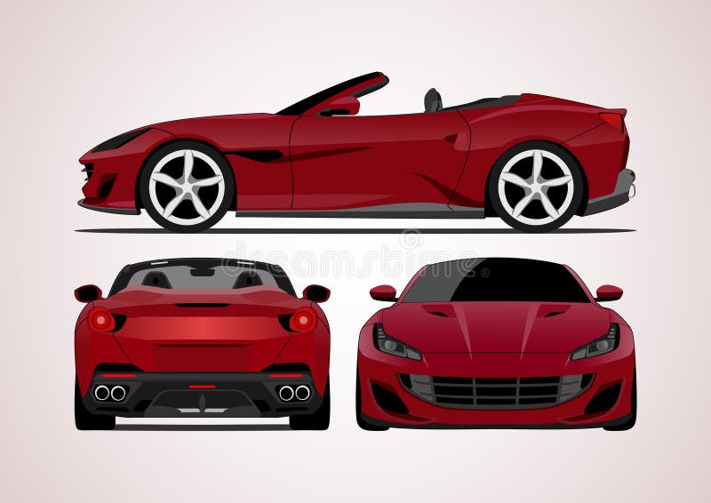 Red sports convertible. editorial photo. Illustration of body - 217097991