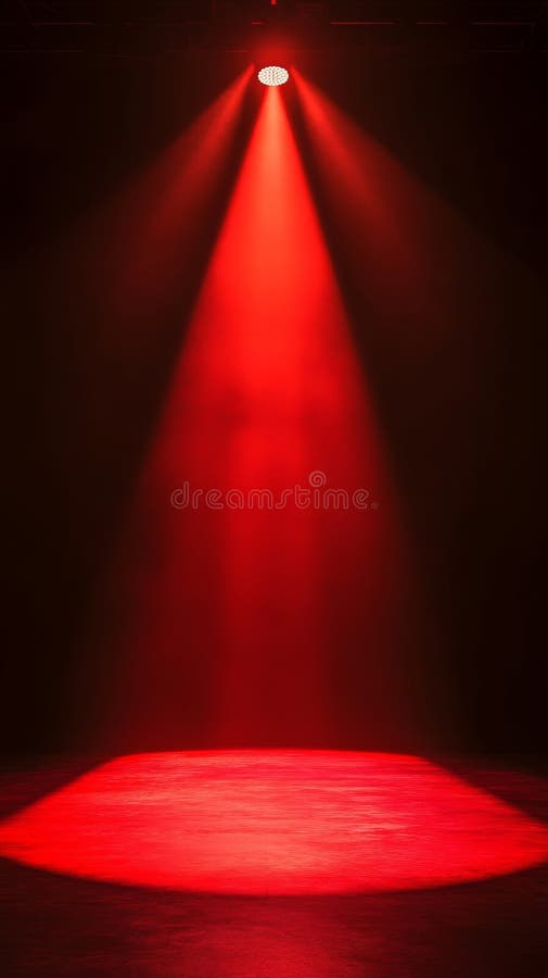 Red Spotlight on Dark Stage Creating Dramatic Atmosphere, Theater and ...