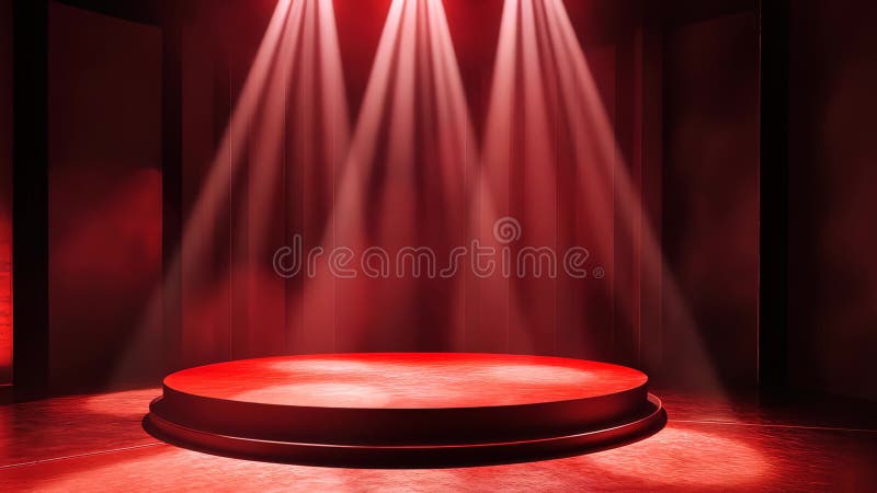 Red Spotlight on Empty Stage with Dramatic Lighting Stock Video - Video ...