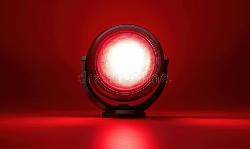 Red Spotlight Illuminating Surface, Dramatic Lighting Effect, Circular ...