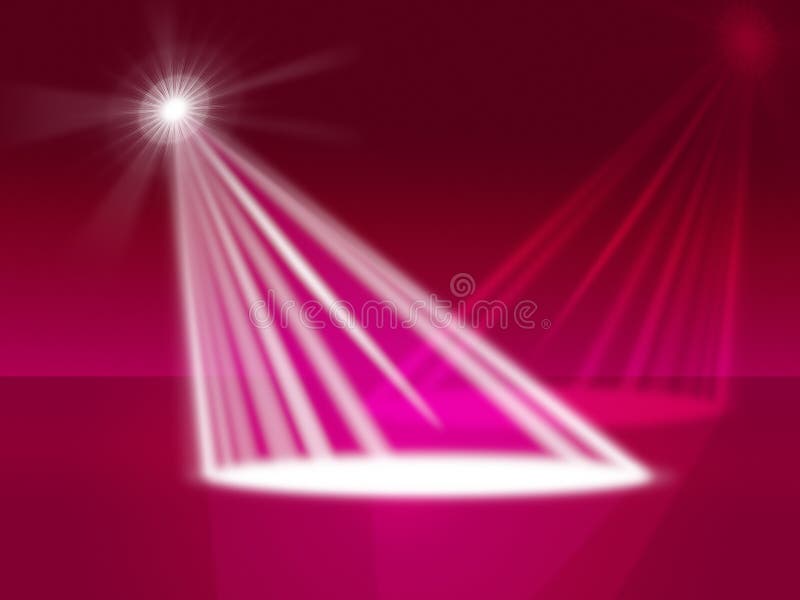 Red Spotlight Indicates Stage Lights and Entertainment Stock ...