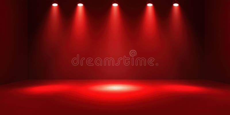 Red Spotlight Stage with Dramatic Lighting Effects for Performances and ...
